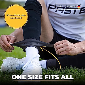 PASTE ® Shin guard straps soccer silicone for adult, men, women, kids, Children & youth black - Shinguard holders & stays - ankle Grip tapes - shin-guard stay, tape & bands as football accessories