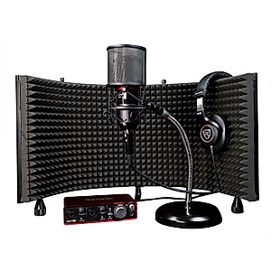 Rockville RDMS6 Studio Desktop Mic Stand w 11.8" Gooseneck+Round Weighted Base, Black