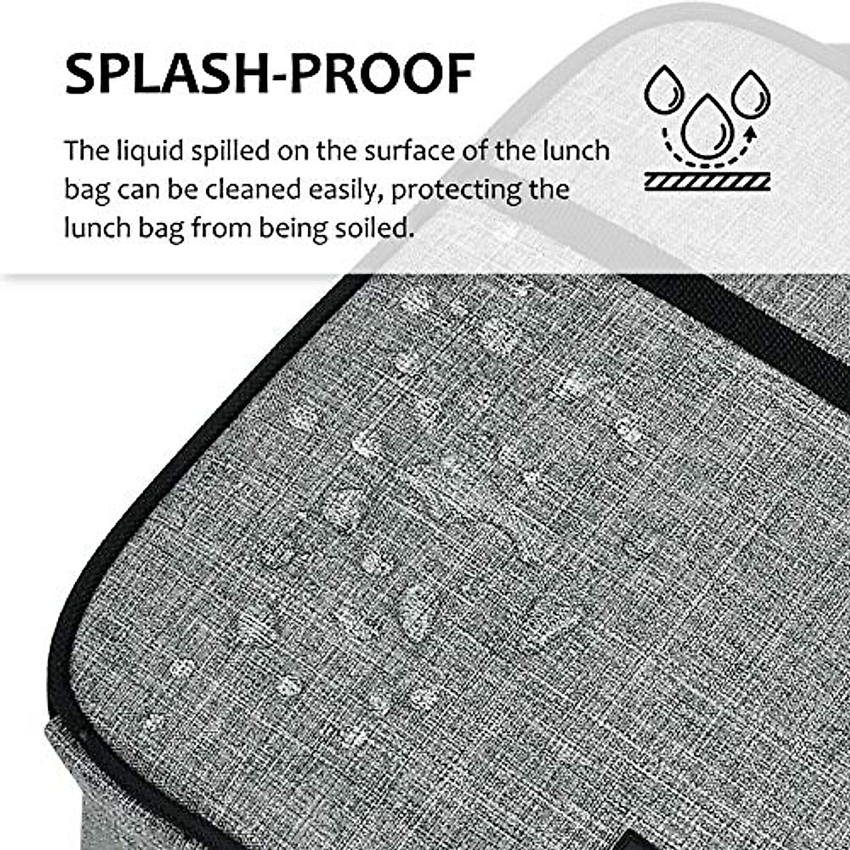 Small Insulated Lunch Bag for Men Women, Splash Proof Mini Portable Reusable Thermal Lunch Box Cooler Tote for Adults & Kids, Grey, 8.5in x 4in x 9.5in (L x W x H)