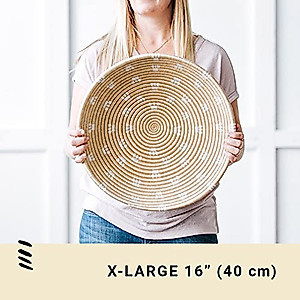 16" X-Large African Basket- Mwangaza/Rwanda Basket/Woven Bowl/Sisal & Sweetgrass Basket/Blues, Orange, Green, Yellow, White