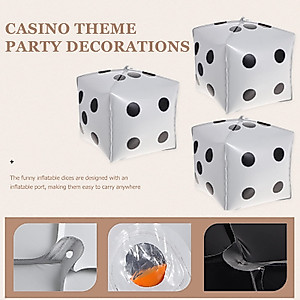 5pcs Square Dice Balloons Aluminum Dice Foil Balloons Cube Balloons for Theme Party Decorations,White