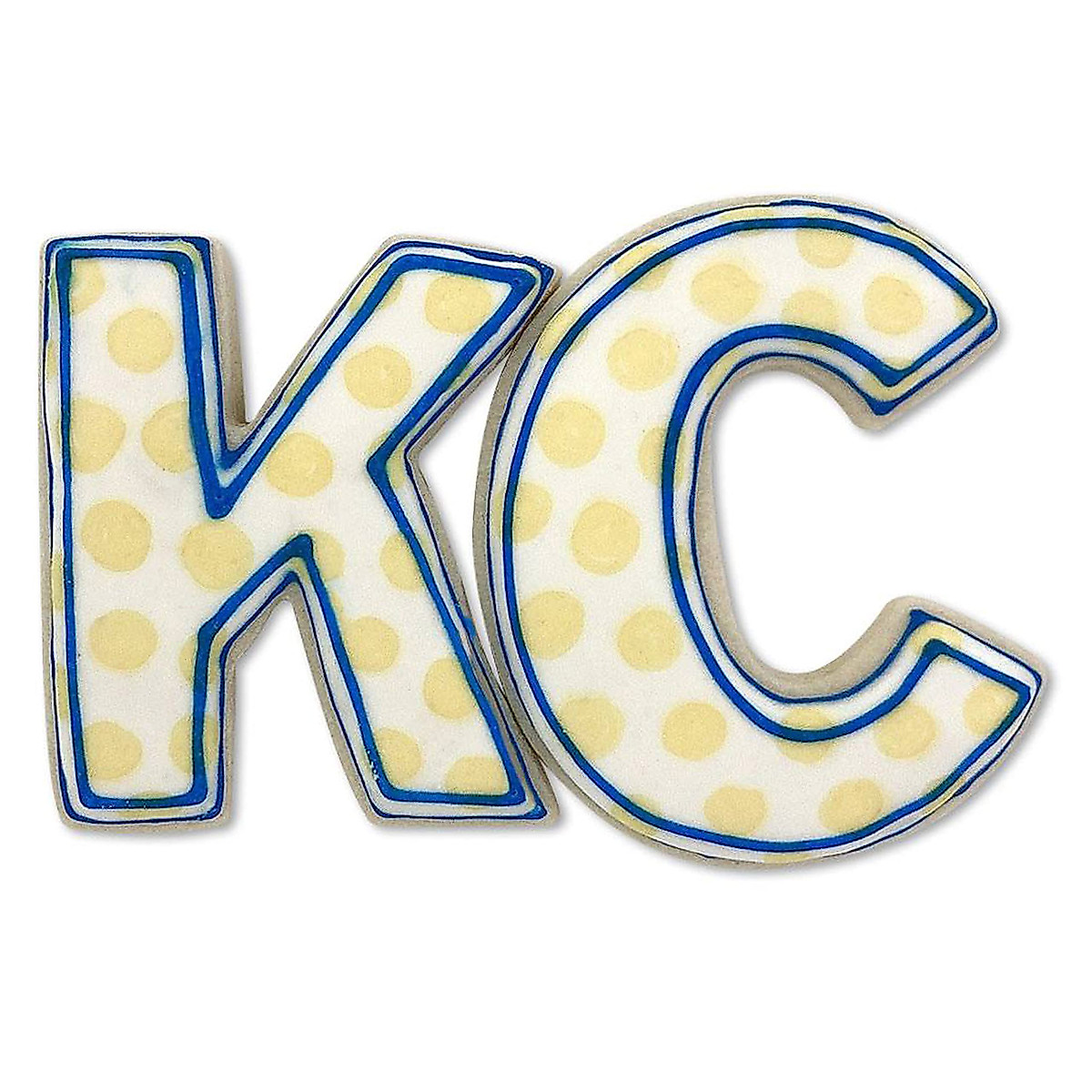 Letters KC Cookie Cutter 2 Pc Set HS0451 with Recipe Card. Foose USA