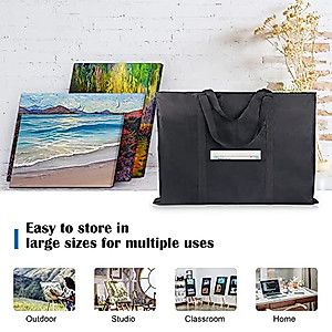 JJRING Dacron Light Weight Art Portfolio Bag, 23 Inches by 31 Inches, Black Carrying Storage Case for Poster, Sketching, and Drawing
