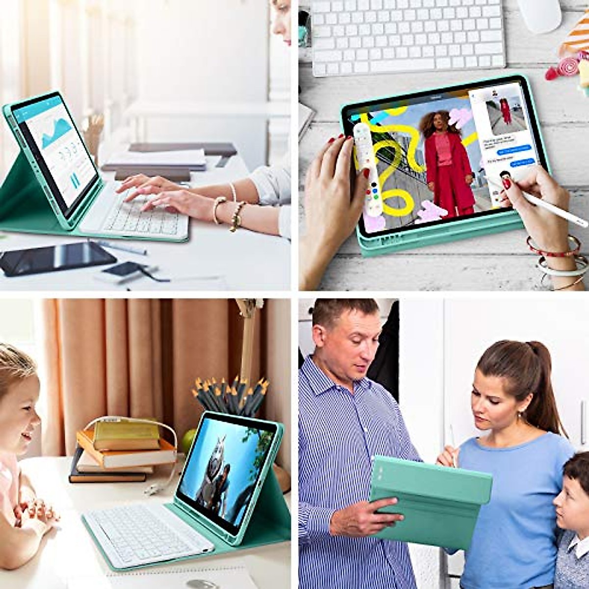 iPad Pro 11 Case with Keyboard, iPad Air 5th Generation Case with Keyboard, Keyboard Case for iPad Pro 11 inch 4th/3rd/ 2nd/1st Gen, iPad Air 5th/ 4th Gen 10.9, Detachable Keyboard with Pencil Holder