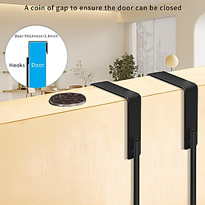 Skycase Over The Door Hooks,4 Pack Door Hangers Hooks,Heavy Duty Hook Coat Rack for Living Room, Bathroom, Bedroom, Kitchen Hanging Clothes, Towels, Hats, Coats, Bags,Black,Black