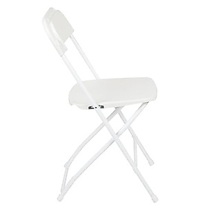 Flash Furniture Hercules Series Plastic Folding Chair - White - 4 Pack 650LB Weight Capacity Comfortable Event Chair-Lightweight Folding Chair