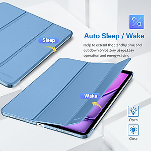 ProCase Smart Case for iPad Pro 12.9 2022/2021/2020/2018, Slim Stand Hard Back Shell Smart Cover for iPad Pro 12.9" 6th Gen/5th Gen/4th Gen/3rd Gen -Blue