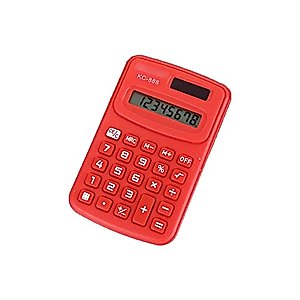 Pocket Size 8 Digit Calculator Solar Mini Basic Standard Calculators Button Battery Desktop Office School Kids Gift Accounting Tools Red
