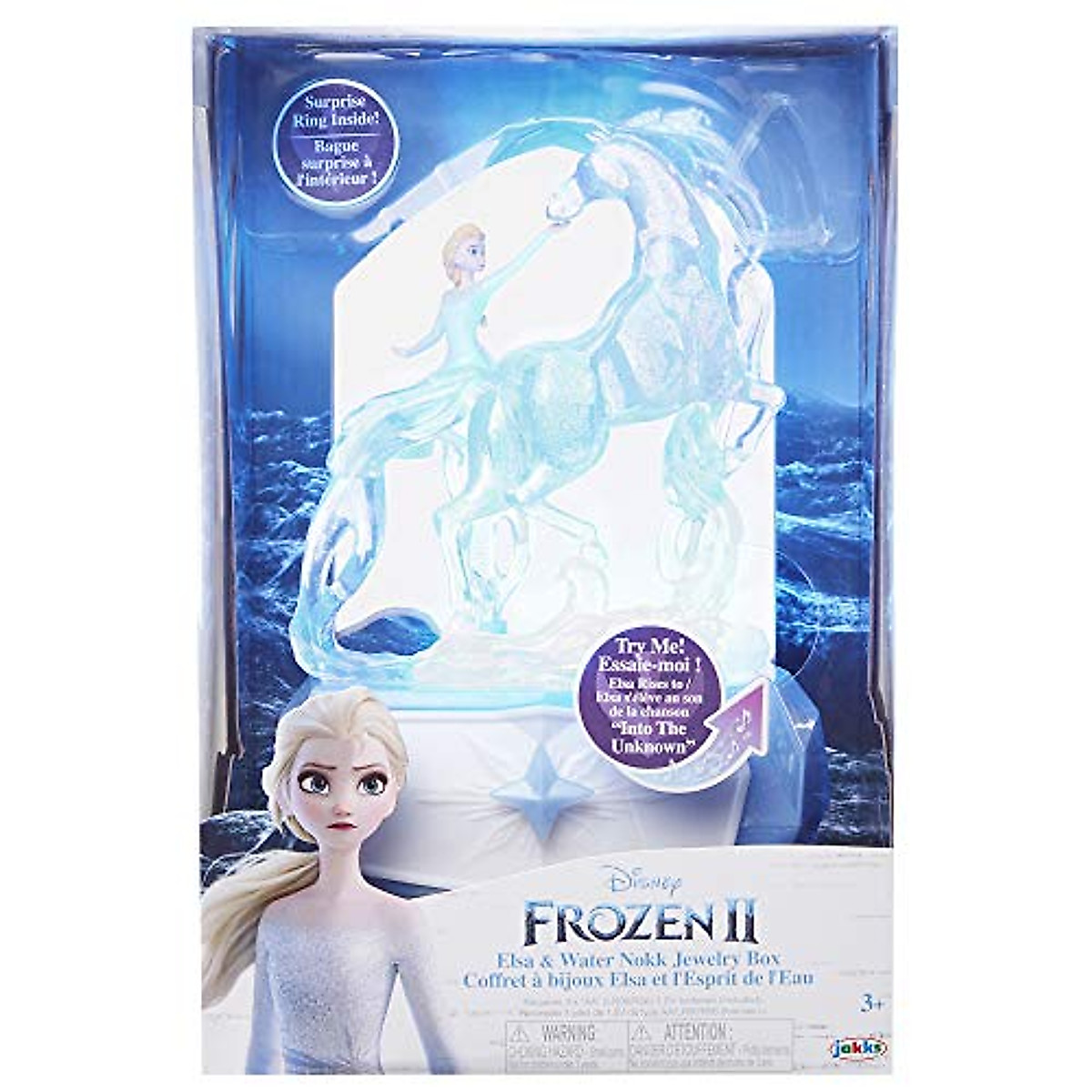 Frozen 2 Elsa & Nok Spirit Animal Horse Jewelry Box with Lights & Sounds! Accessory Ring Included - Perfect for Any Elsa Fan! for Girls Ages 3+