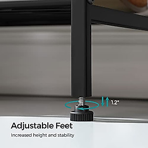 SONGMICS Shoe Rack 8 Tier Tall Shoe Storage Organizer, Sturdy Metal Narrow Shoe Rack Shelf for Closet Entry Small Space, Slim Shoe Stand Holder for 16-24 Pairs, Stackable Vertical Shoe Tower, Black