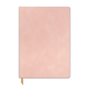 DesignWorks Ink Suede Flexible Cloth Journal Notebook with Lined Pages and Ribbon Bookmark for Work, Writing, Journaling - 5.75" x 8" Dusty Blush Pink Journal
