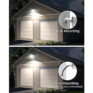 CINOTON 42W LED Barn Light Dusk to Dawn Outdoor Lighting and 150W/100W/75W LED Flood Light D2D 5000K Slipfitter Mount