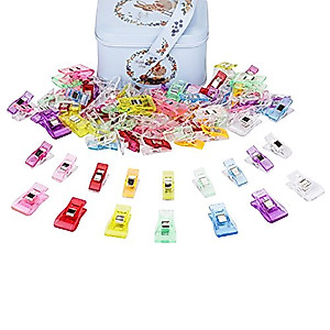 Quilting Clips and Sewing Fabric Clips,Pack of 100,80 Small +20 Middle Quilt Clips Perfect for Sewing Binding,Crafts,Paper Work and Hanging Little Things