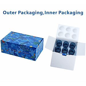 AWWAOOAWW Vintage Hobnail Drinking Glasses Set of 6,11 oz Dark blue Vintage Drinking Glasses,Lovely Vintage Glassware Set for Beer,Juice, Cocktail, Whiskey,Dishwasher Safe，Gift box packaging