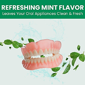 Protech Denture Cleaner (180 Days) Denture Cleanser for Retainers, Mouthguards, and Dentures, Nicotine and Coffee Stains Cleaner, Powder, 6-Month Supply