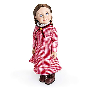 The Queen's Treasures 18 Inch Doll Clothes, Little House on The Prairie Authentic Set of 2 Laura & Mary Ingalls Check Dresses, Compatible for Use with American Girl Dolls