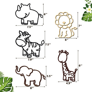 Safari Nursery Decor Jungle Theme Animals Woodland Baby Room Decor Neutral for Girls Boys Kids Nursery Wall Art for Bedroom Playroom Toddler Classroom Decorations (Lion Giraffe Elephant Zebra Rhino)