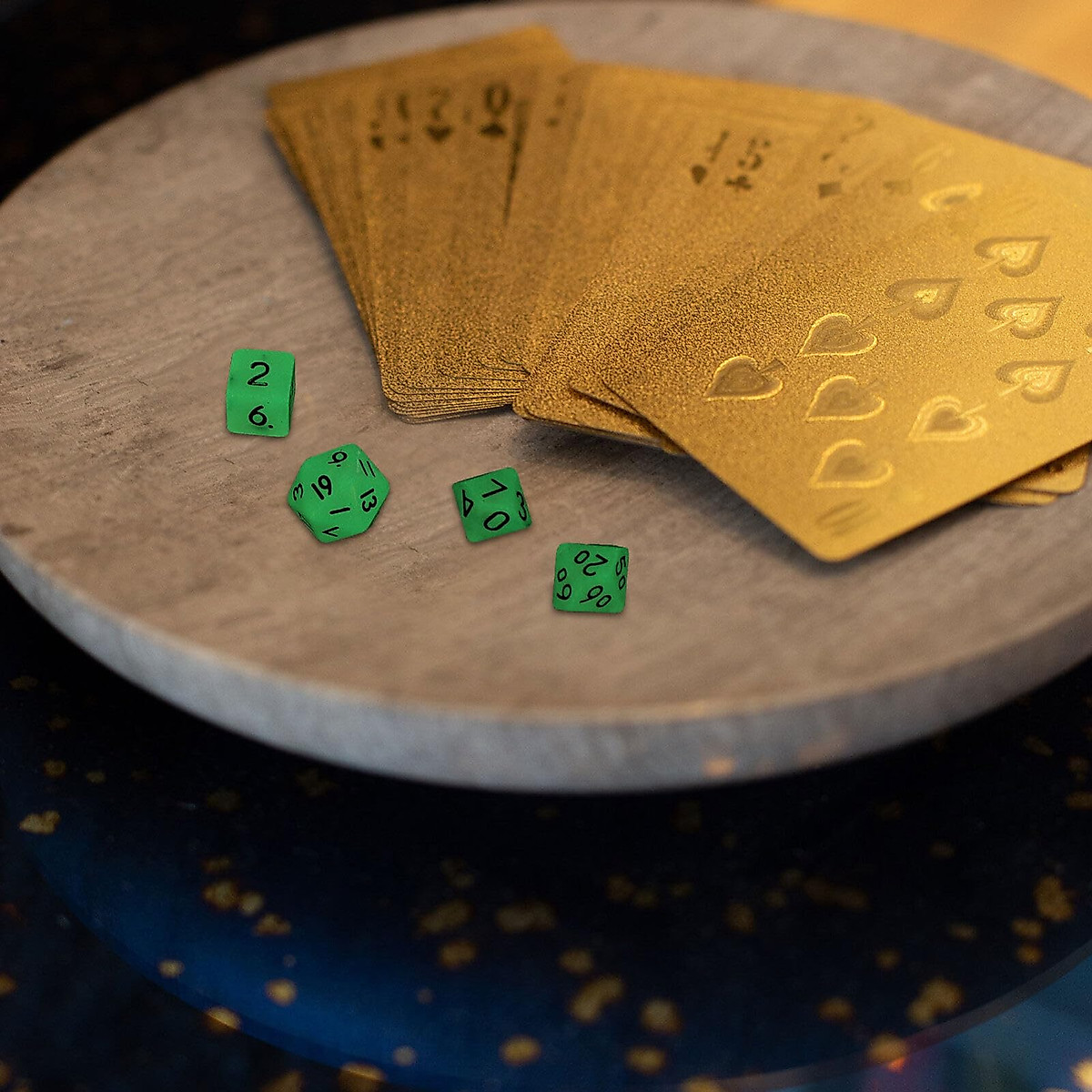 Uonlytech 7pcs Glow Mini Dice, 10mm Polyhedral Dice Glow in The Dark Luminous Dice Set for Playing Tabletop Roleplay Games (Pink)