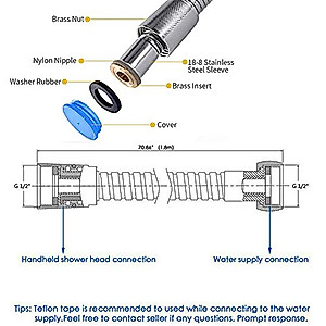 GNEGKLEAN Bathroom Handheld 2M Shower Hose Enema Douche Bidet Cleaning System Kit