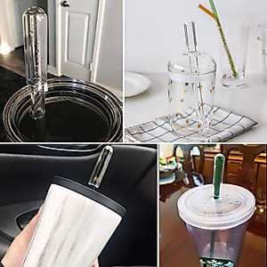 0.59 Inches Glass Straw Cap Fit the Tumblers with Lids and Straws, Straw Cover Clear, Keeps all the Dust Out, Healthy, Reusable,Eco Friendly