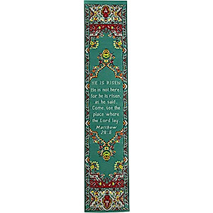 He is Risen, Woven Fabric Christian Easter Bookmark, Jesus is Alive Silky Soft Matthew 28:6 Flexible Bookmarker for Novels Books and Bibles, Traditional Turkish Woven Design, Memory Verse Gift