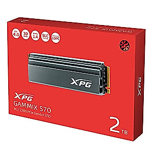 XPG GAMMIX S70 2TB M.2 2280 PCIe Gen4 x4 NVMe 1.4 7400/6800/s Internal SSD (AGAMMIXS70-2T-C)