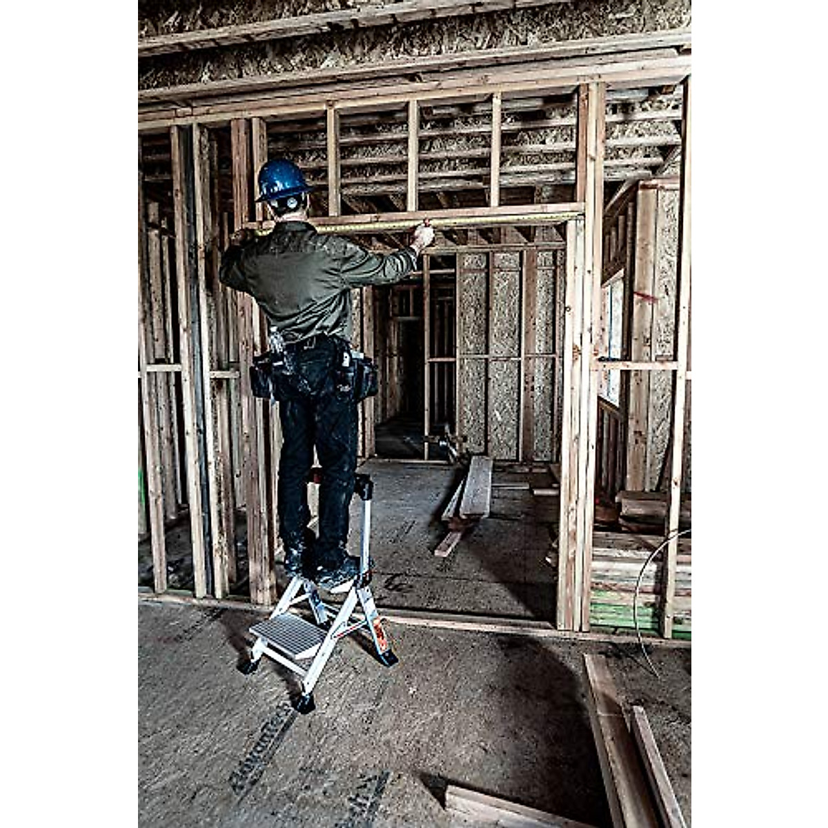 Little Giant Ladders, Jumbo Step, 2-Step, 2 foot, Step Stool, Aluminum, Type 1AA, 375 lbs weight rating, (11902), Silver