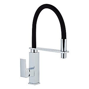 Kitchen Faucet Single Handle High Arc Kitchen Sink Faucet Deck Mounted Hot and Cold Water Kitchen Faucets Commercial Modern Brass Sink Taps Chrome Black Heavy Duty
