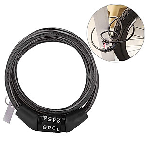 Qinlorgo Coded Bicycle Lock,Bicycle Cable Lock Bicycle Lock Anti-Theft Bike Mountain Bicycle Fixed Password Chain Lock Cable Steel Safety Lock