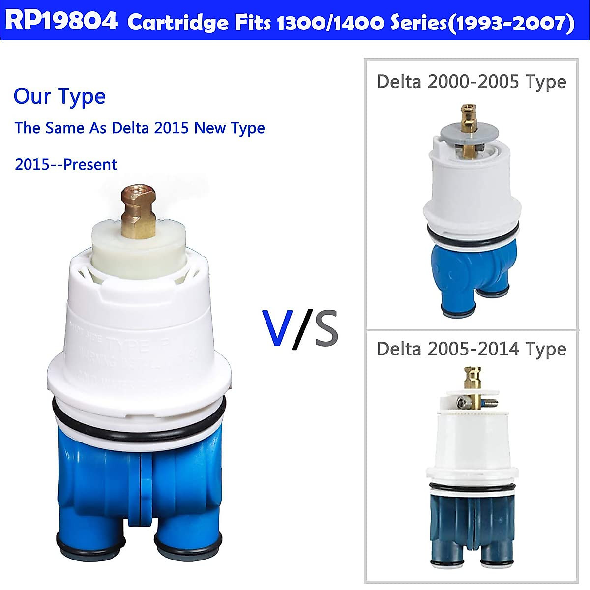 RP19804 Shower Cartridge Assembly Compatible with Delta Faucet 1300/1400 Series Tub and Shower Valves, Replacement Pressure Balance Cartridge For Delta Select Monitor Valves (1993-2007)