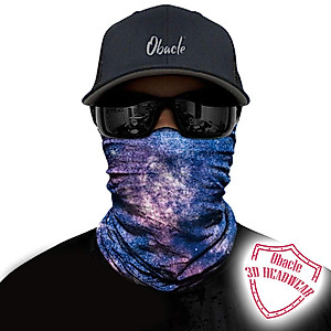 Obacle Seamless Bandana for Rave Face Mask Dust Wind UV Sun Protection Neck Gaiter Tube Mask Headwear for Women Men Festival Party Motorcycle Riding Fishing Outdoor (Starry Sky Light Purple Blue)