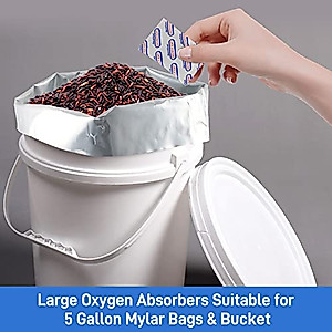 VXYW 20 Packets 6000cc Individually Wrapped Oxygen Absorbers for Long-term Food Storage Large Food Grade O2 Absorbers for Gallon Mylar Bags Glass Jars