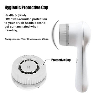 Brushmo Brush Head Replacements Compatible with Clarisonic Mia 1, Mia 2, Mia Fit, Alpha Fit, Smart Profile Uplift and Alpha Fit, Sensitive Facial 4 Pack (Sensitive)