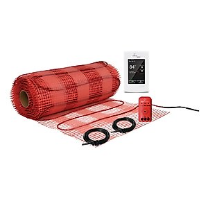 Nuheat Mesh 20 in x 13 ft N2M020 Electric Radiant Floor Heating Kit: nVent Heating Cable 240V 20 Sq Ft Pre-Attached To Adjustable Adhesive Mat with Nuheat Home Programmable Thermostat