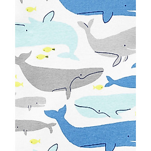 Carter's 4-Piece Toddler and Baby Boy's Snug fit Cotton Pajamas (Whale, 4T)