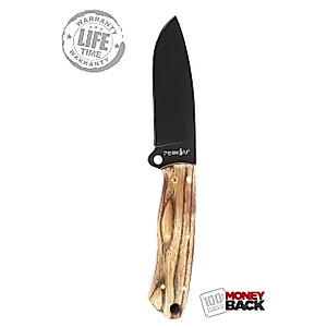 Perkin Hunting Knife With with Leather Sheath Full Tang Fixed Blade Knife Bushcraft Knife - Hunter522