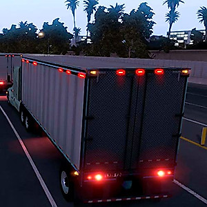 Nilight TL-11 1PC Red 9 LED ID Bar Marker Tail Black Stainless Steel Bracket for Truck Trailer Boat Identification Light, 2 Years Warranty