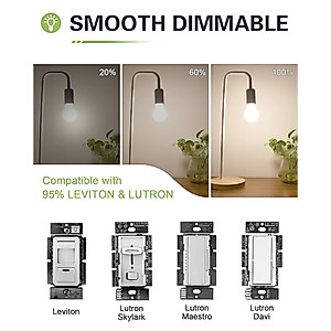 LUMILECT Dimmable Milky LED A19 Light Bulb, 25 Watt Equivalent LED Bulbs, Efficient 2W, 3000K Soft White E26 Edison Medium Screw Bulbs for Home Bedroom Kitchen Living Room Office Lamp - 4 Pack