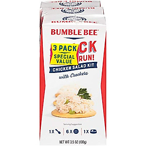Bumble Bee Snack on the Run Chicken Salad with Crackers Kit, Ready to Eat, Spoon Included - Shelf Stable & Convenient Protein Snack, 3.5 Ounce (Pack of 3)