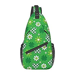 Cute St. Patrick's Day Crossbody Sling Backpack Shamrocks Sling Bag Travel Hiking Chest Bag Daypack for Men Women