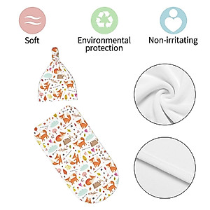 Butterfly Purple Cute Baby Swaddle Blanket Baby Stuff Newborn Soft Sleep Sacks Stretchy Wrap Blankets with Hat for Boy Girl Infants Gifts