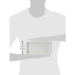 Amazon Basics Compostable Mini Tray, 8.3" x 4.5" x 0.6", White, Pack of 500