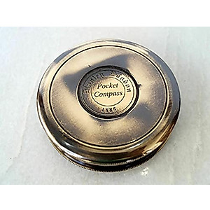 Brass Compass Antique Nautical Maritime 3" Poem Compass Stanly London 1885 Pocket Compass