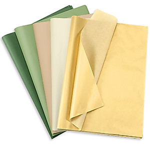 Jetec 300 Sheets Sage Green Tissue Paper Willow Green Gift Wrapping Paper Multicolored Tissue Paper Bulk Art Tissue for Wedding Baby Shower Valentines Birthday Party Decoration DIY Crafts(Solid)