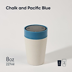 Circular & Co Insulated Reusable Coffee Cup - 8oz/227ml - Small Travel Mug - 100% Leakproof & Lockable - Push Top, One Hand Open, 360 Drinking Coffee Tumbler - Recyclable - BPA Free, Dishwasher Safe