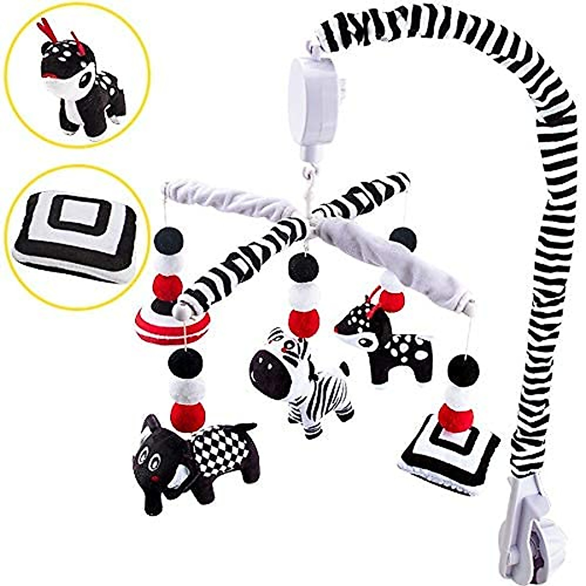 teytoy My First Baby Crib Mobile, Black and White Baby Mobile for Crib, High Contrast Mobile Toy for Newborn Infants Boys and Girls