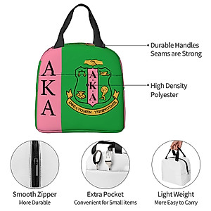 Sorority Gifts Lunch Bags Insulated Lunch Box Portable Foldable Lunch Bags Adult Reusable Lunch Tote Bag For Work Picnic Travel Camping Totes Bag Paraphernalia Bag(Pink-2)