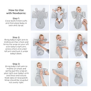 SwaddleDesigns 6-way Omni Swaddle Sack for Newborn with Wrap & Arms Up Sleeves & Mitten Cuffs, Easy Swaddle Transition, Better Sleep for Baby Boys & Girls, Sterling Polka Dot, Small, 0-3 Months