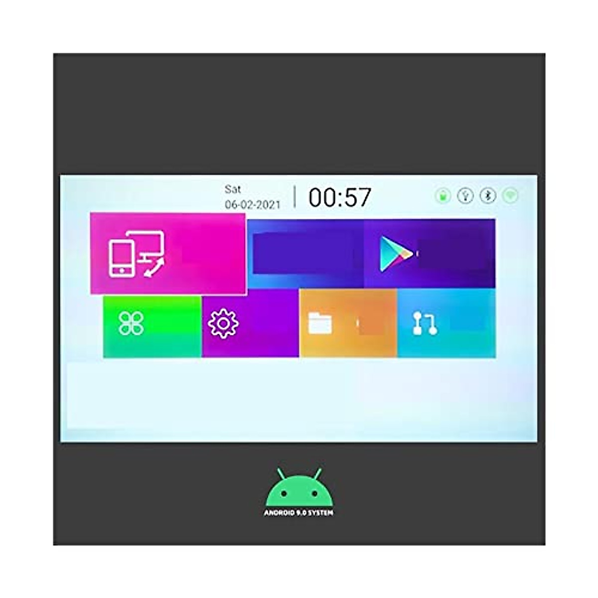 Projector 4K Android WiFi Bluetooth Screenless TV Projector for Mobile Smartphone Home Cinema (Color : Add Screen)