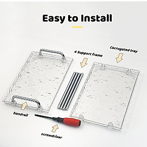 DEYIZY 2-Tier Bathroom Counter Organizer - Vanity Shelf for Cosmetics & Toiletries. Easy Assembly, Ideal for Sink Area, Countertops, & Under Sink Storage (Transparent)